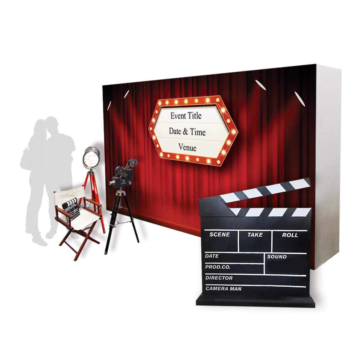 Red Curtain Backdrop with Decor - SG's Largest Hollywood Glitz and Glamour Theme Dinner and ...